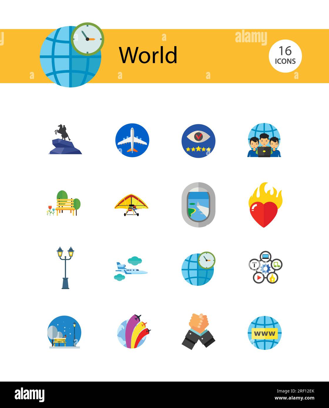 World Icon Set Stock Vector Image & Art - Alamy