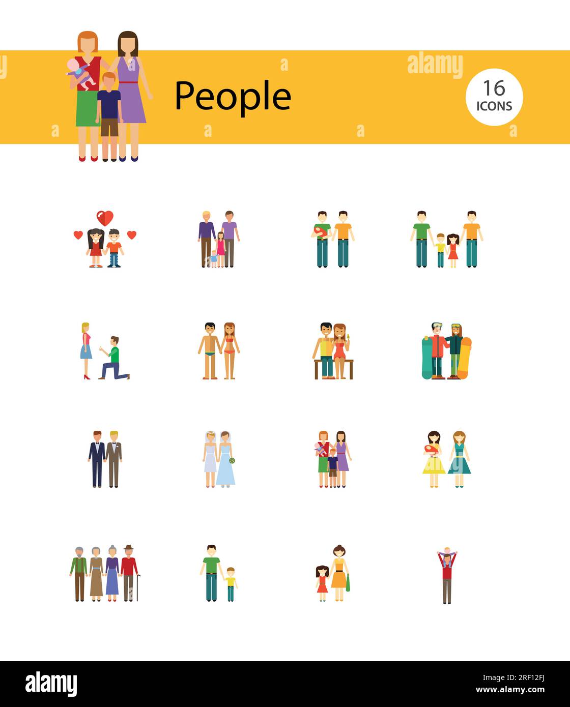 People flat icons set Stock Vector Image & Art - Alamy
