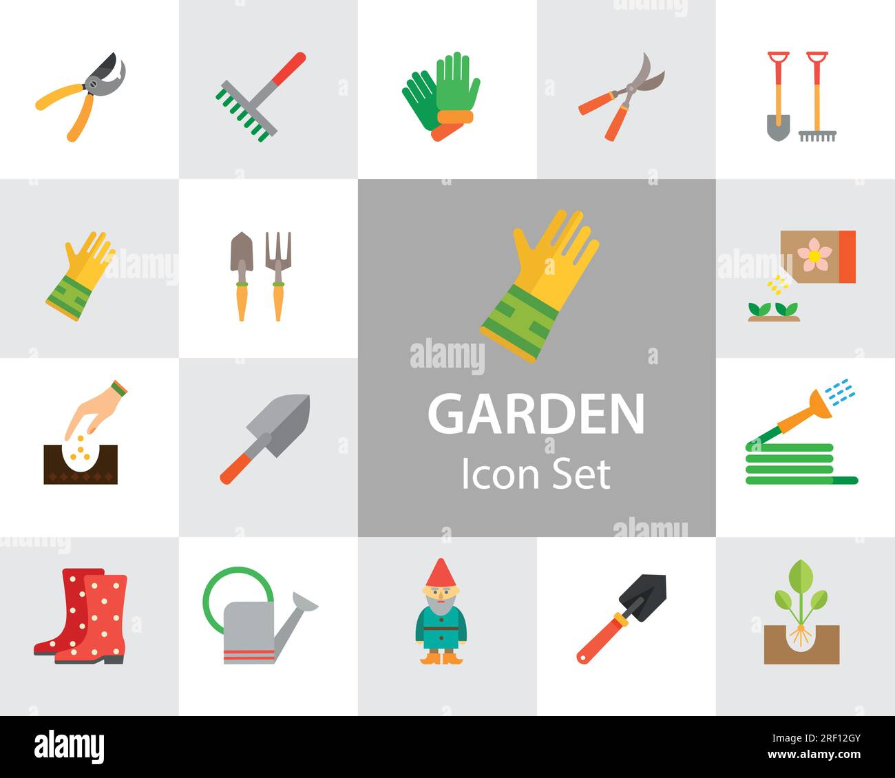 Garden flat icons set Stock Vector Image & Art - Alamy