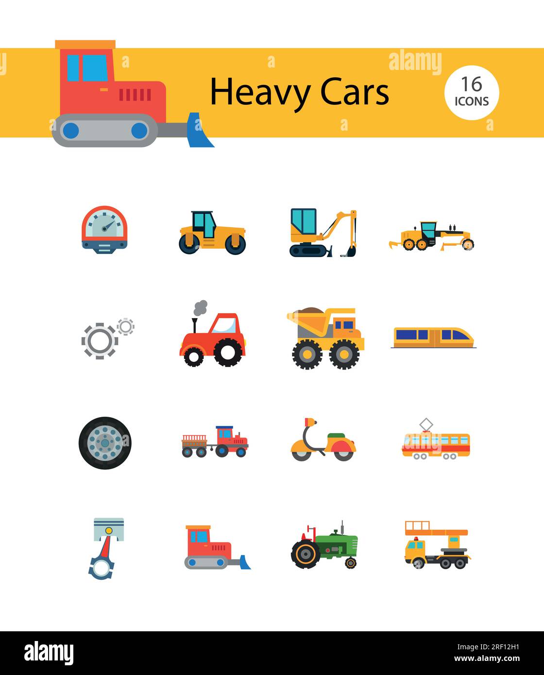 Heavy Cars Icon Set Stock Vector Image & Art - Alamy