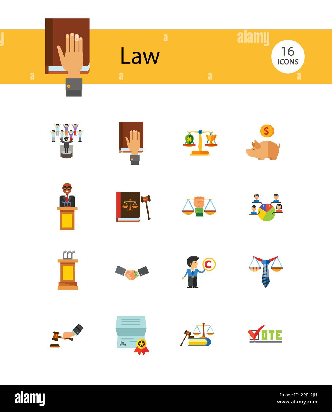 Law Icon Set Stock Vector Image & Art - Alamy