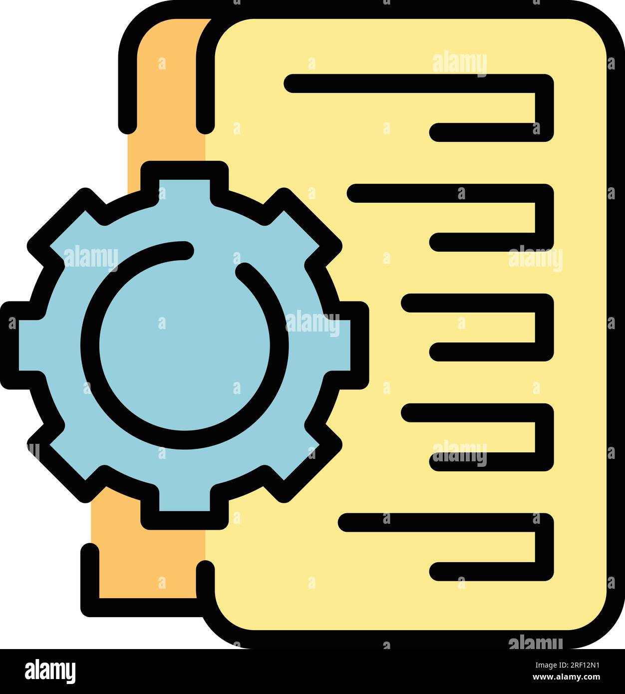 Gear business system icon outline vector. Security plan. Finance ...