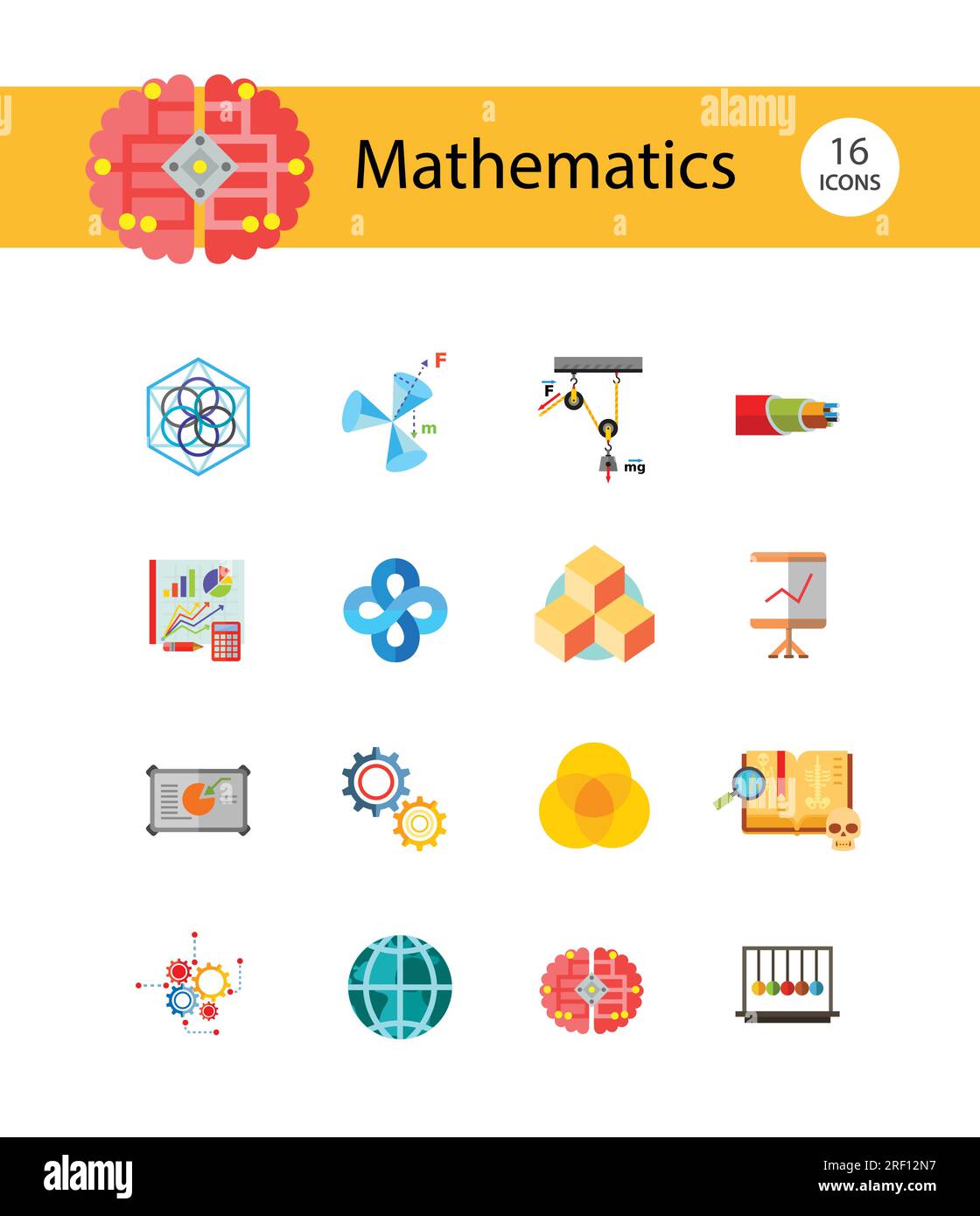Mathematics Icon Set Stock Vector Image & Art - Alamy