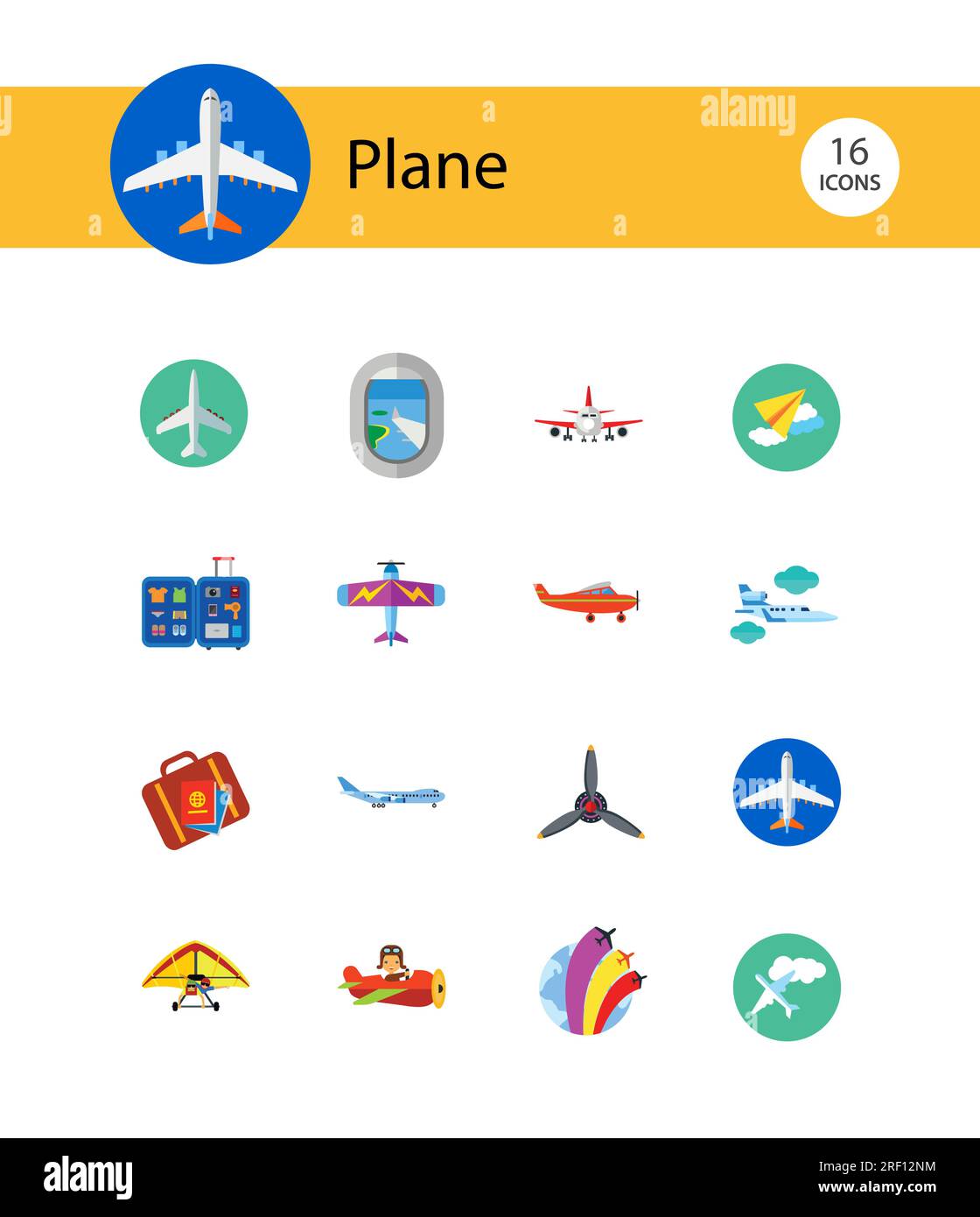 Plane Icon Set Stock Vector Image & Art - Alamy