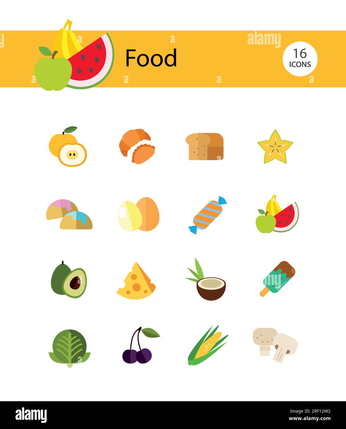 Food icons set Stock Vector Image & Art - Alamy