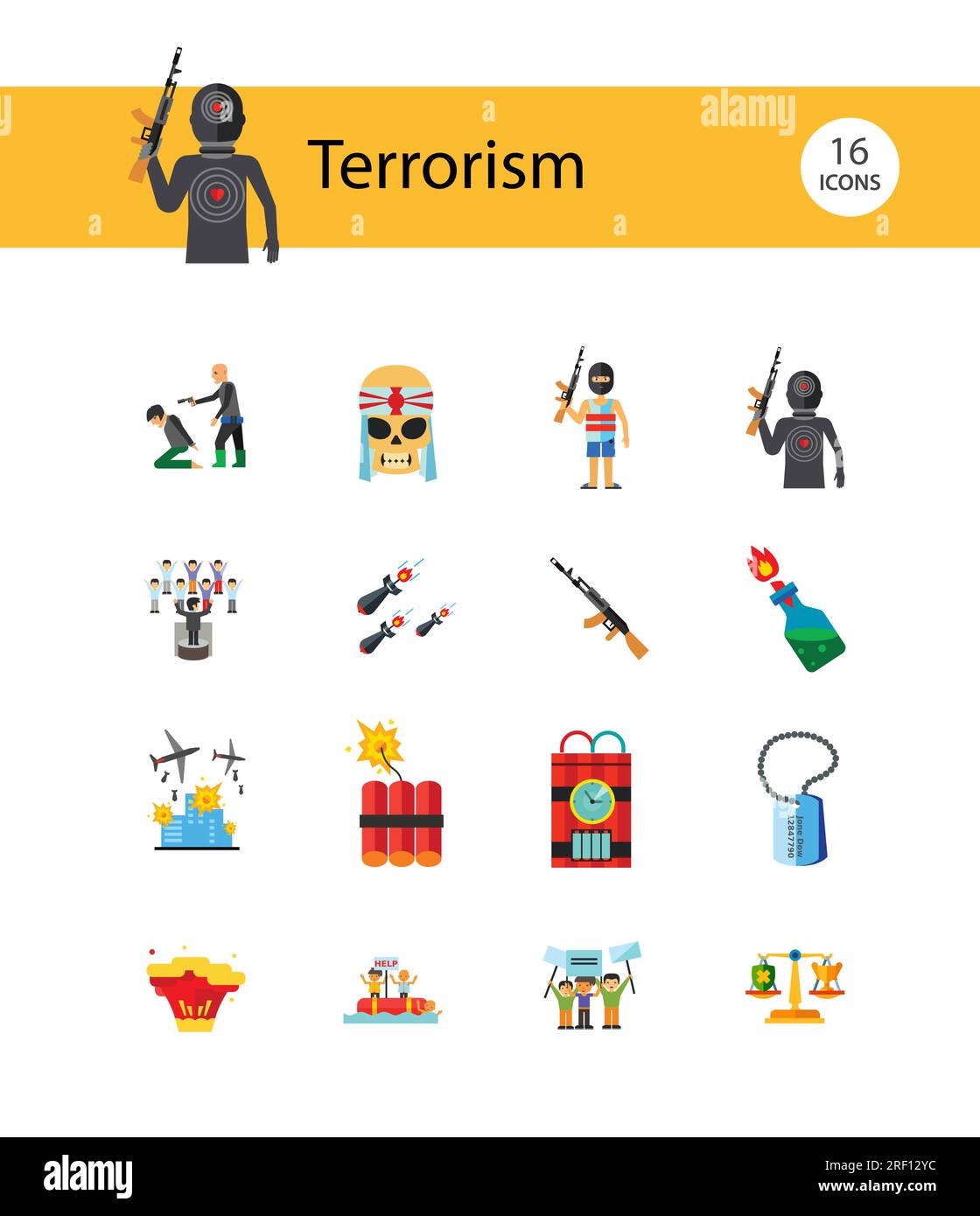 Terrorism Icon Set Stock Vector Image & Art - Alamy