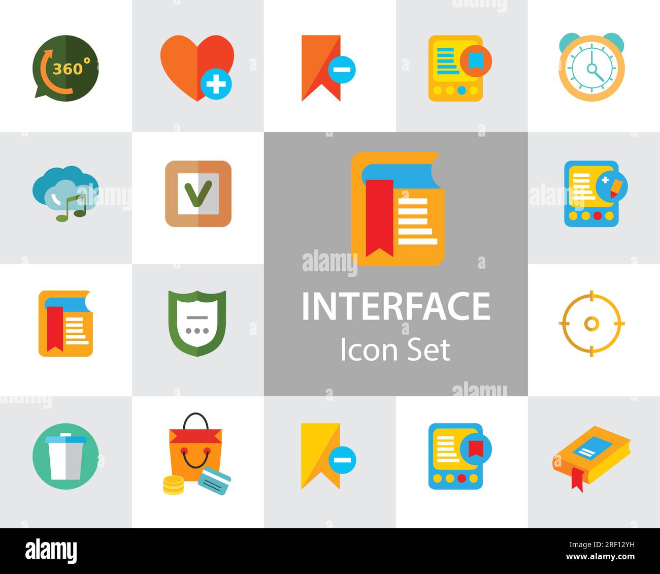 Interface flat icons set Stock Vector Image & Art - Alamy