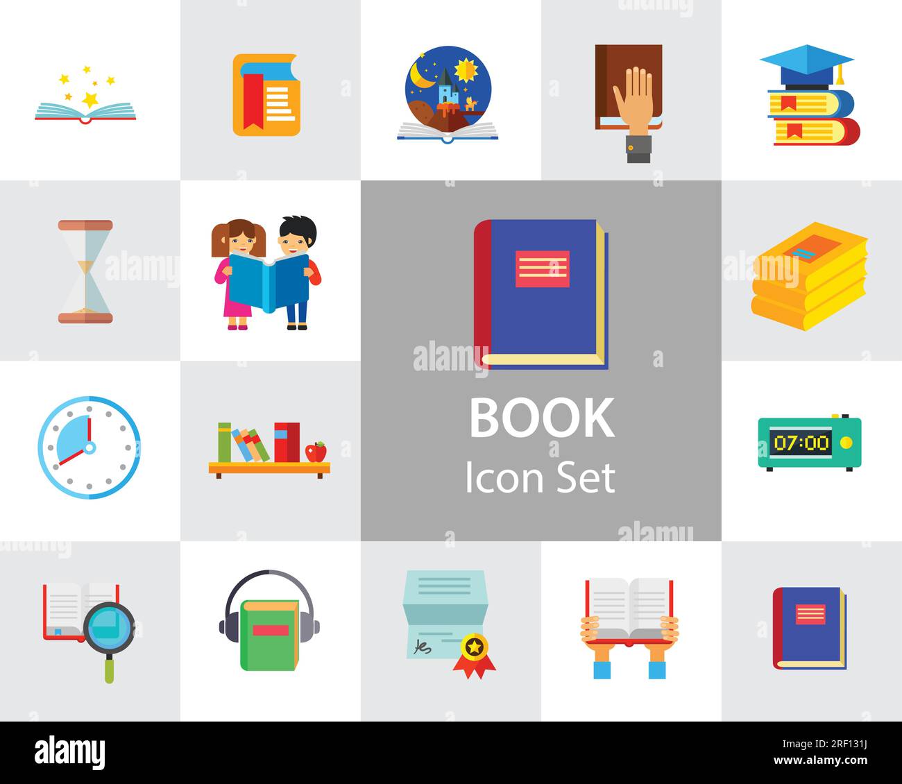 Book Icon Set Stock Vector Image & Art - Alamy