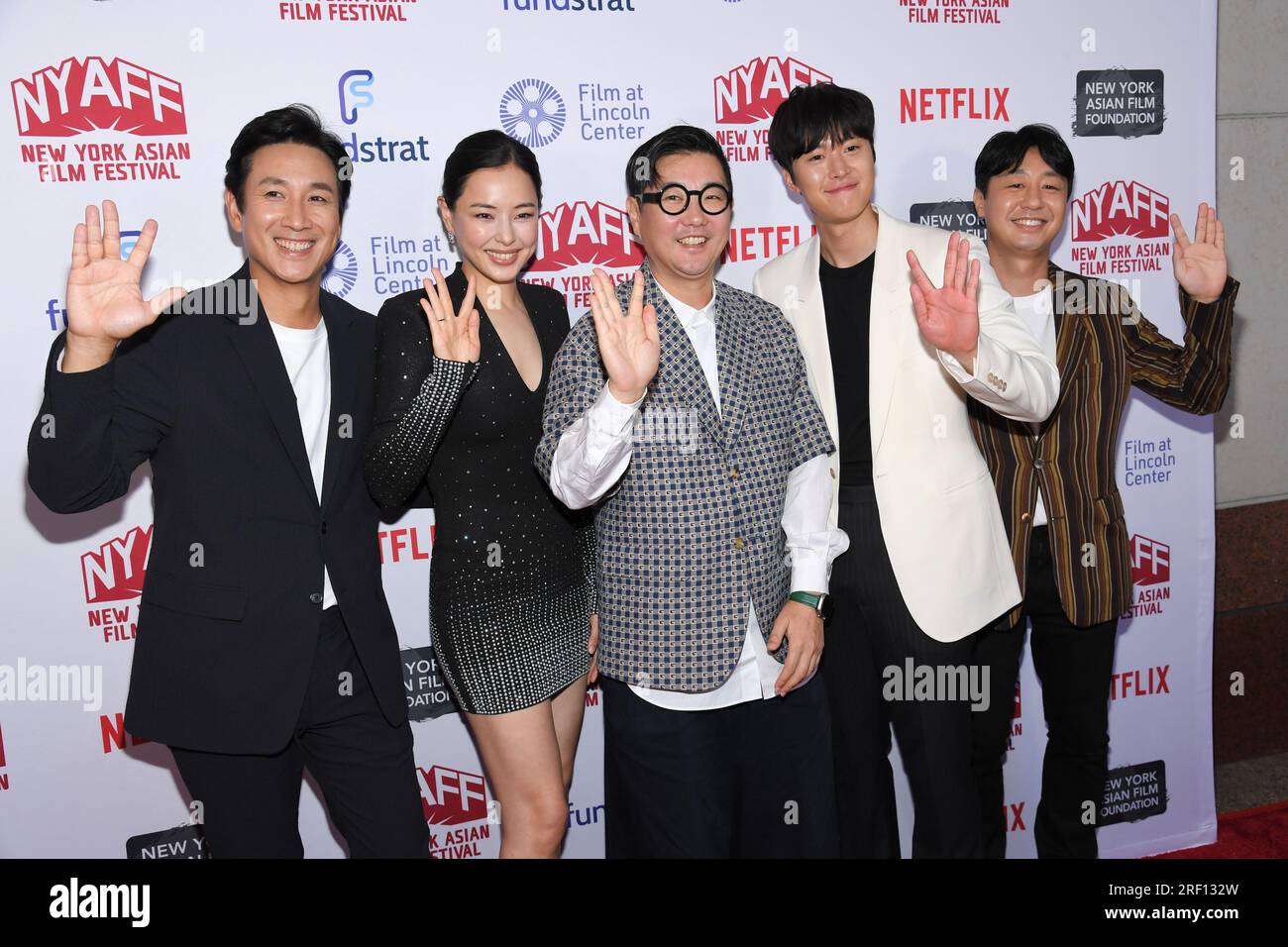 New York, USA. 30th July, 2023. Lee Sun-kyun, Lee Hanee, Lee Won-suk, Gong Myoung and Bae Yu-ram ...