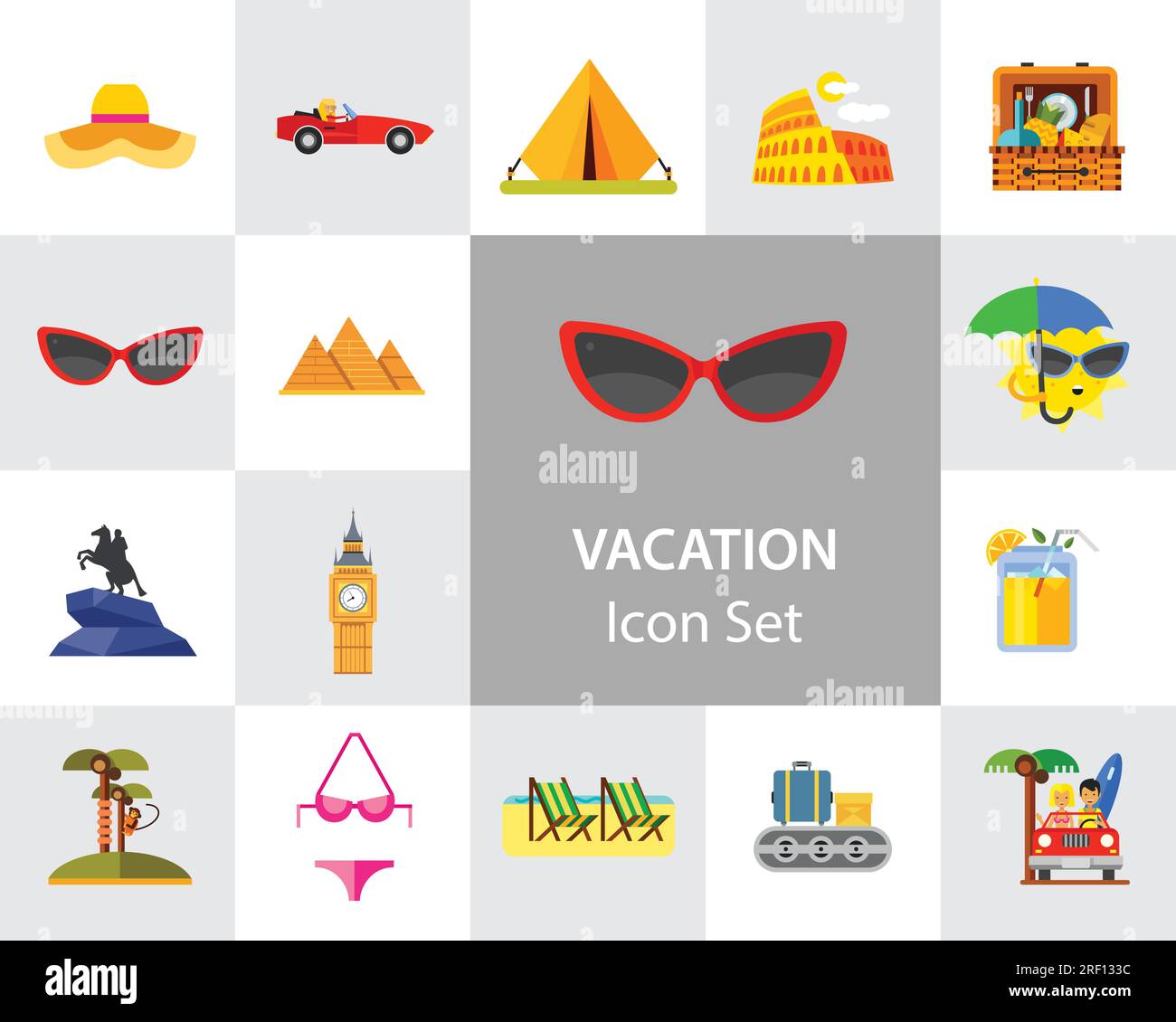 Vacation Icon Set Stock Vector Image & Art - Alamy
