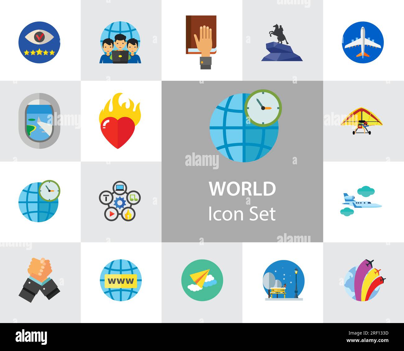 World Icon Set Stock Vector Image & Art - Alamy
