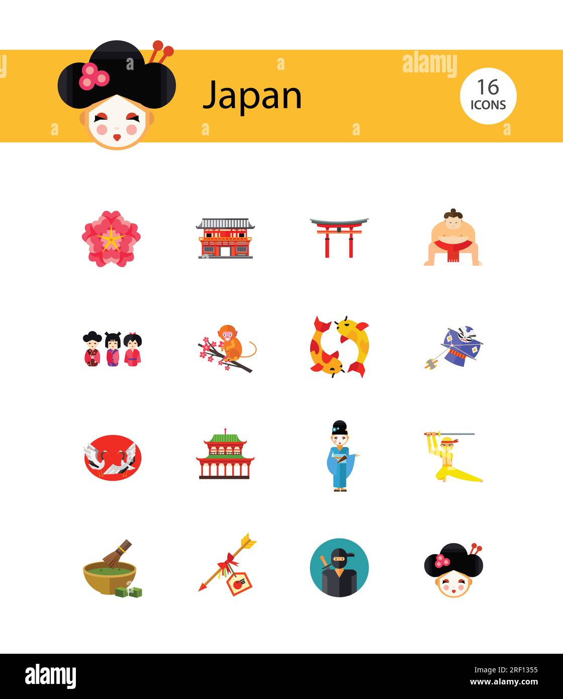 Japan Icon Set Stock Vector Image & Art - Alamy