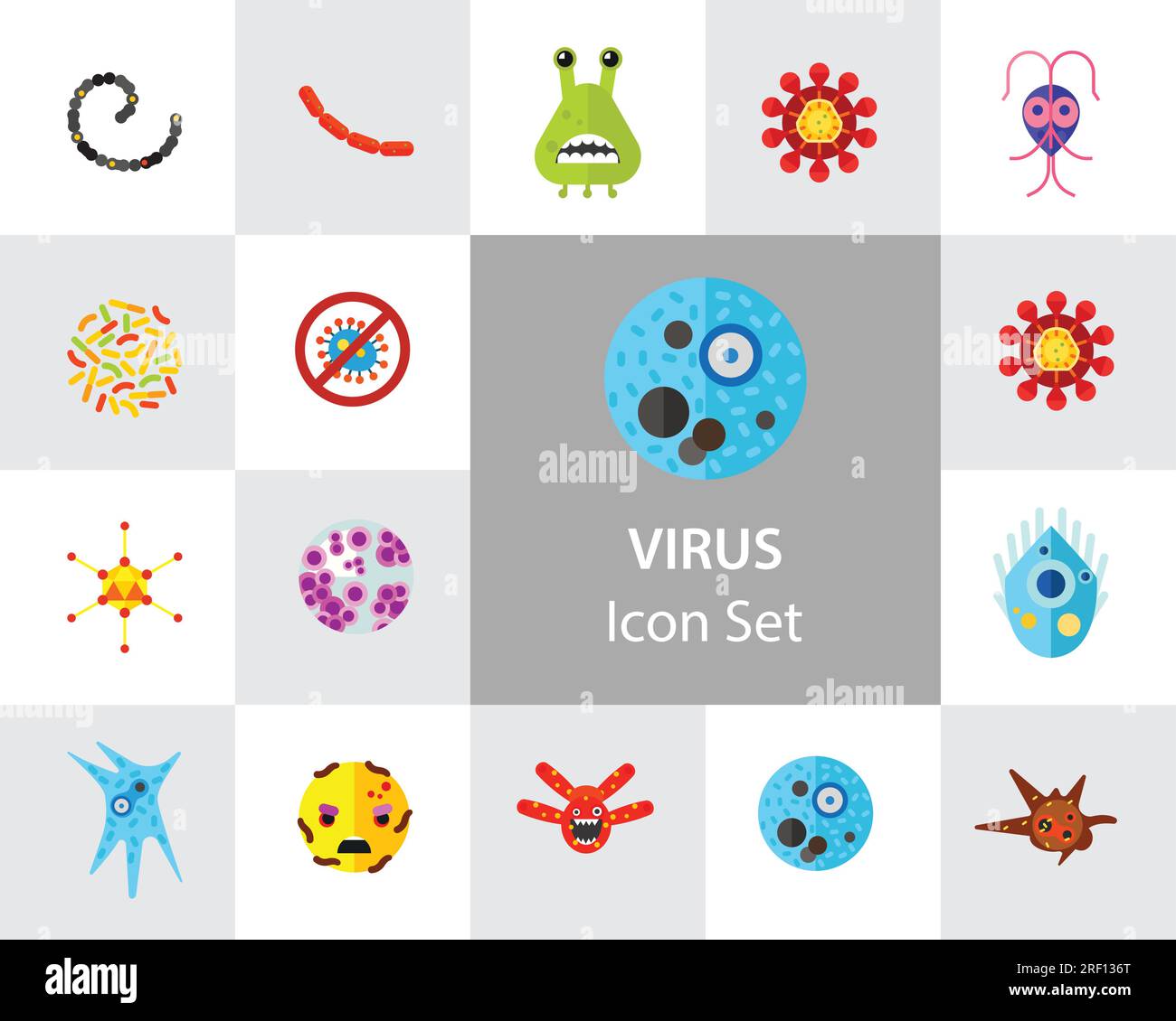 Virus Icons Set Stock Vector Image & Art - Alamy