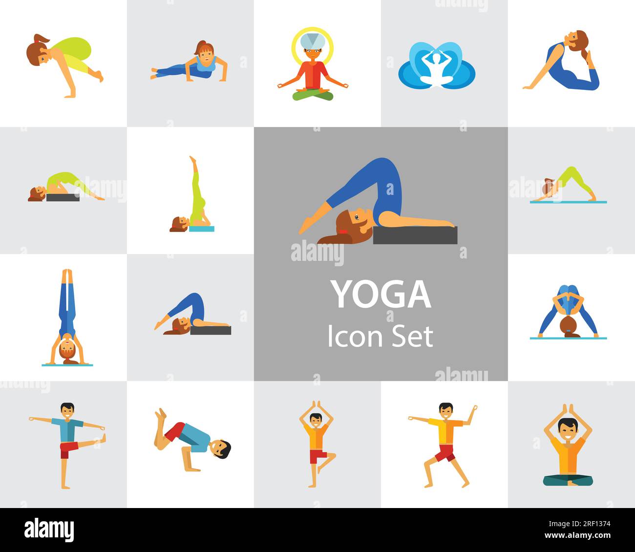Yoga Icon Set Stock Vector Image & Art - Alamy