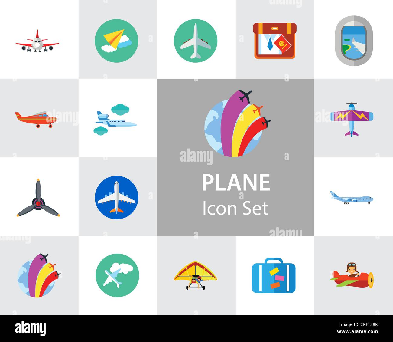 Plane Icon Set Stock Vector Image & Art - Alamy