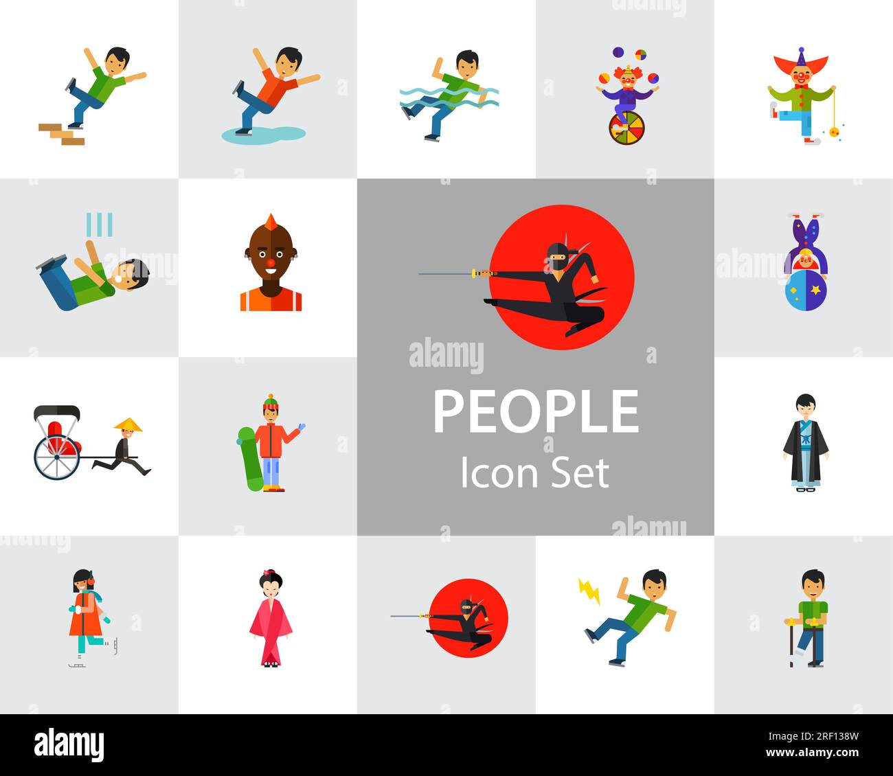 People Icons Set Stock Vector Image & Art - Alamy