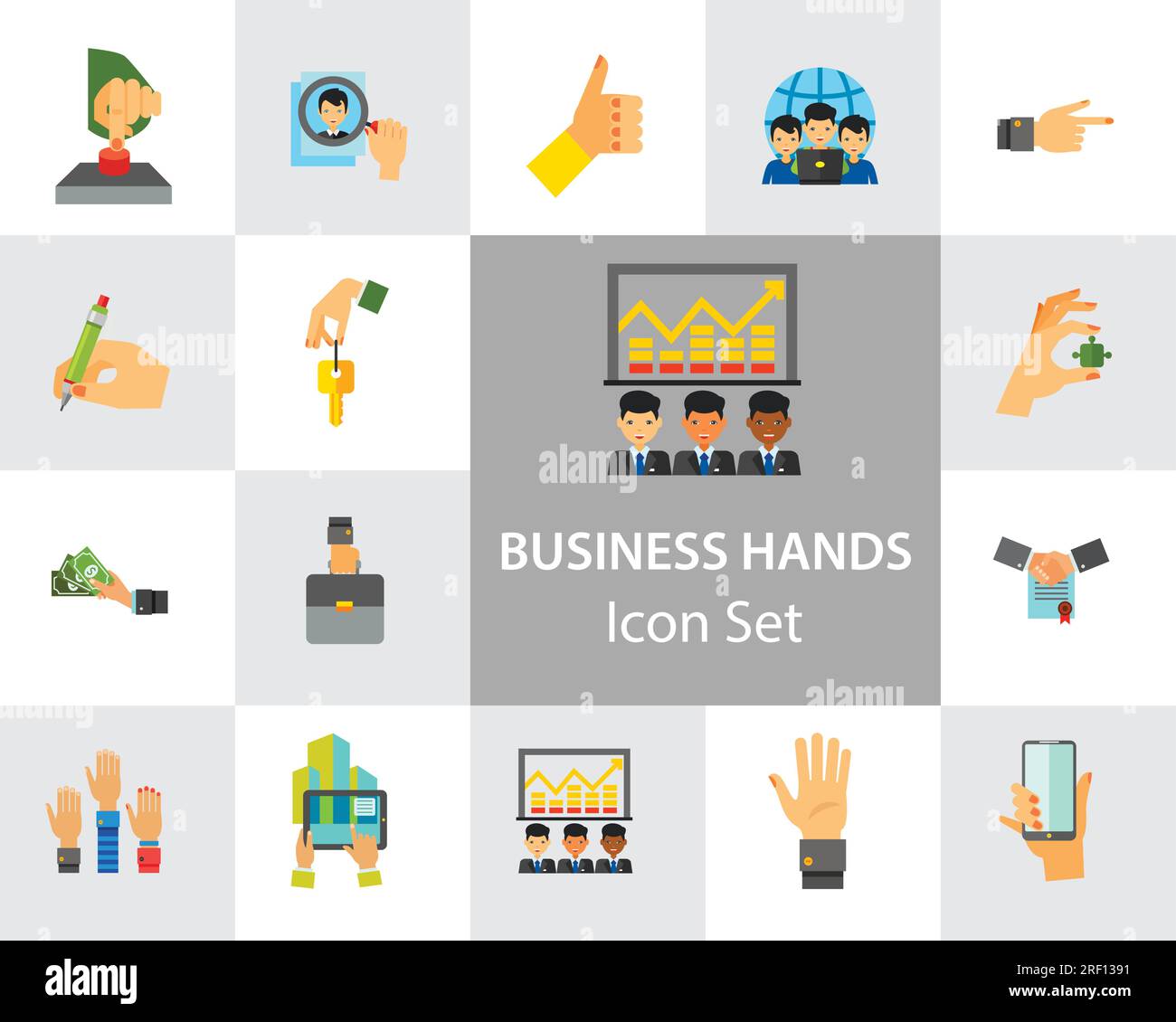 Business Hands Icon Set Stock Vector Image & Art - Alamy