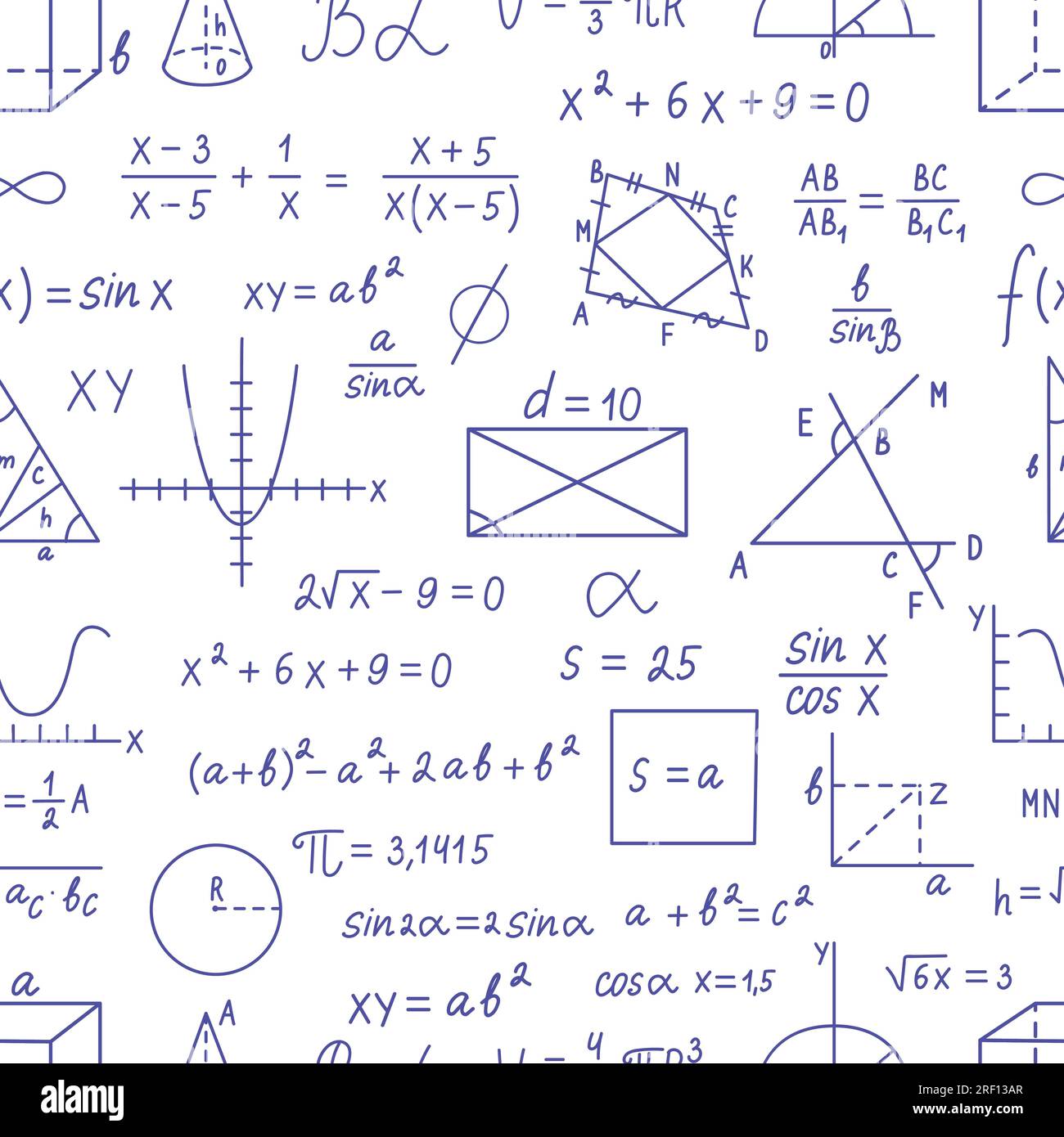 Math seamless pattern. Mathematics solutions, physics formulas. Numbers ... Math seamless pattern. Mathematics solutions, physics formulas. Numbers ...