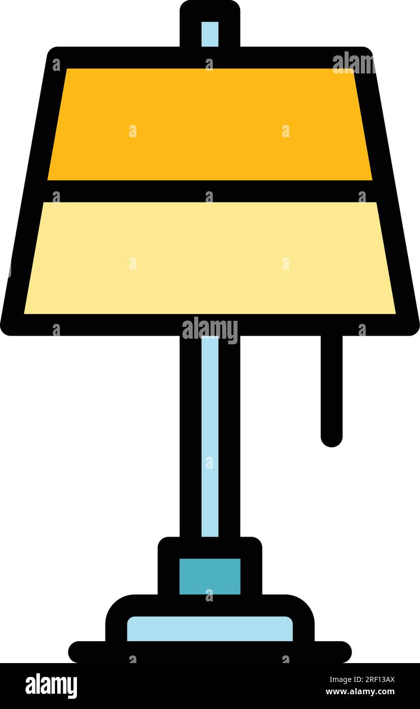 Lamp lighting icon outline vector. Floor light. Interior furniture ...