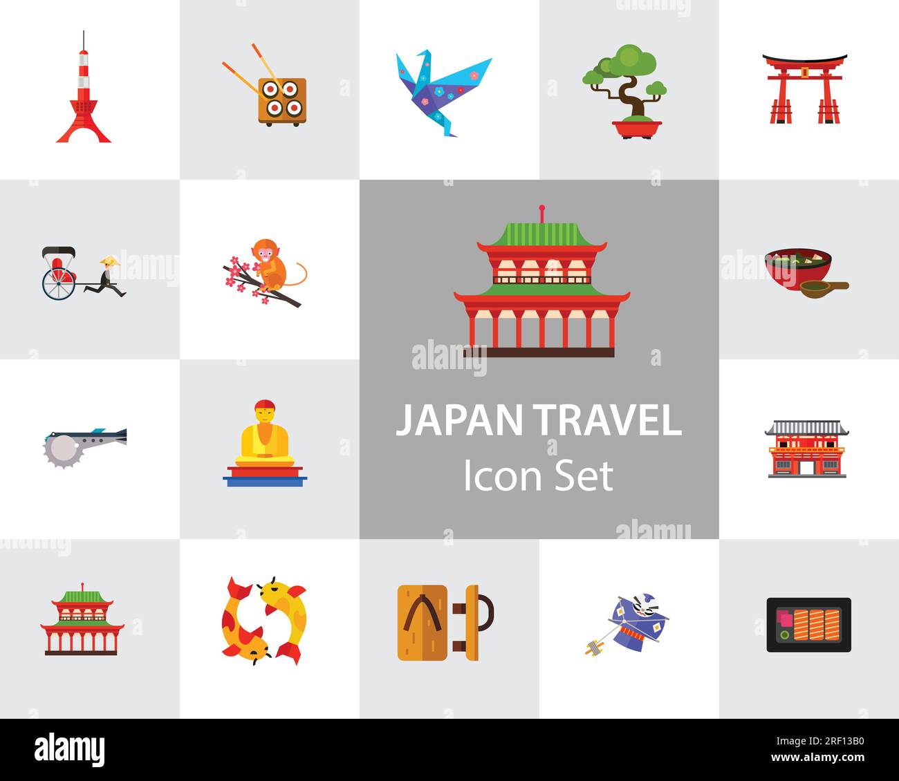 Japan Travel Icon Set Stock Vector Image & Art - Alamy