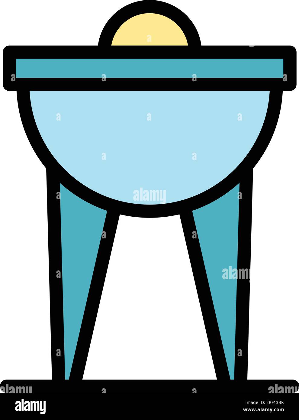 Lamp stand icon outline vector. Chandelier light. Floor furniture color ...