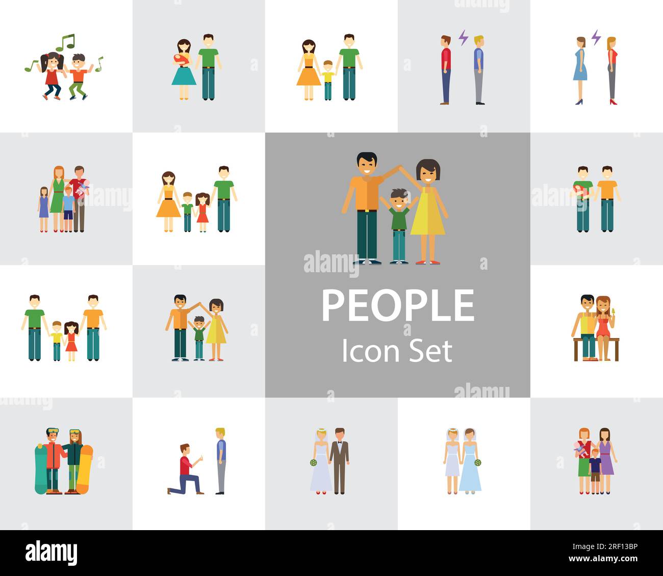 People flat icons set Stock Vector Image & Art - Alamy