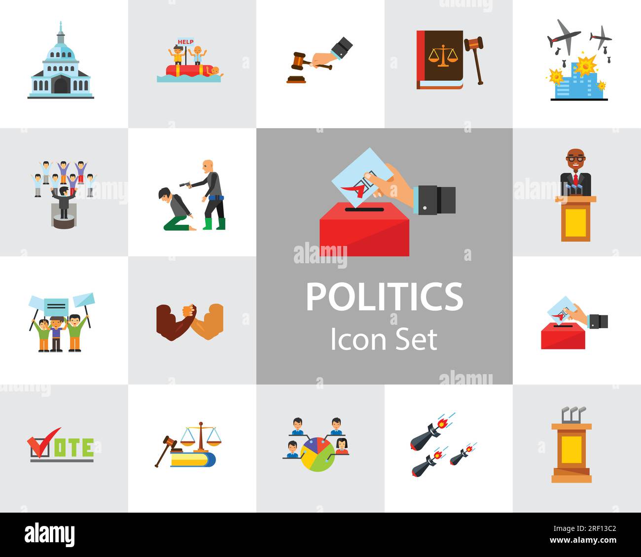 Politics Icon Set Stock Vector Image & Art - Alamy