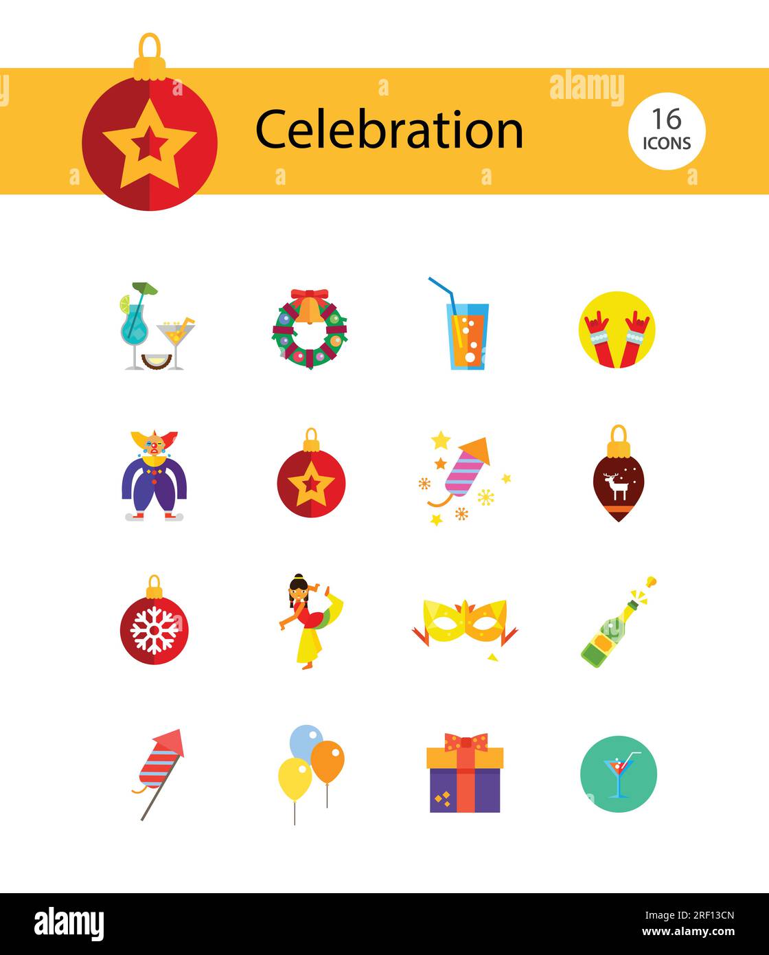 Celebration Icons Set Stock Vector Image & Art - Alamy