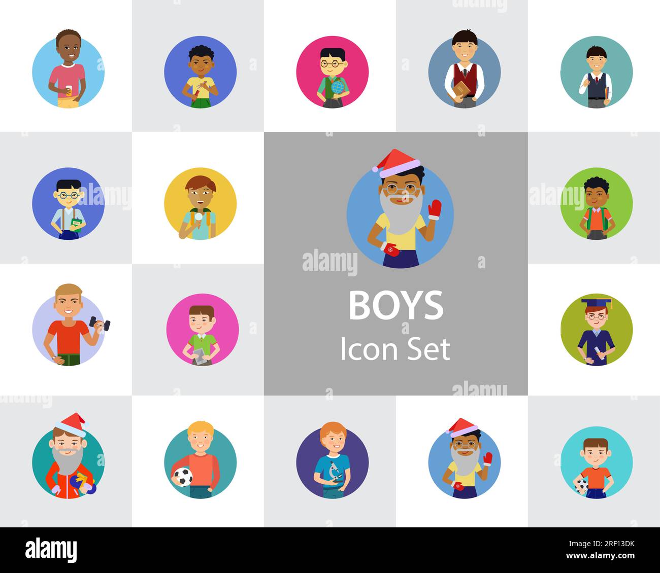 Boys Icons Set Stock Vector Image & Art - Alamy