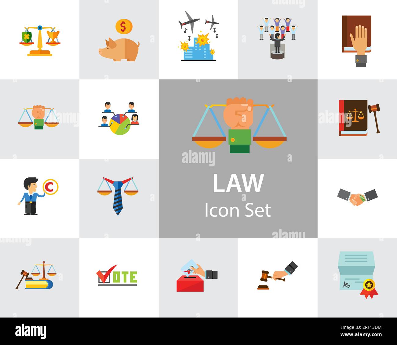 Law Icon Set Stock Vector Image & Art - Alamy