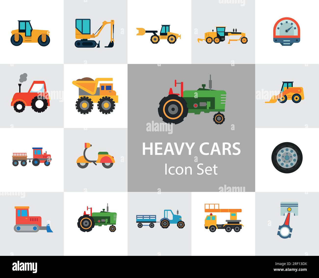 Heavy Cars Icon Set Stock Vector Image & Art - Alamy
