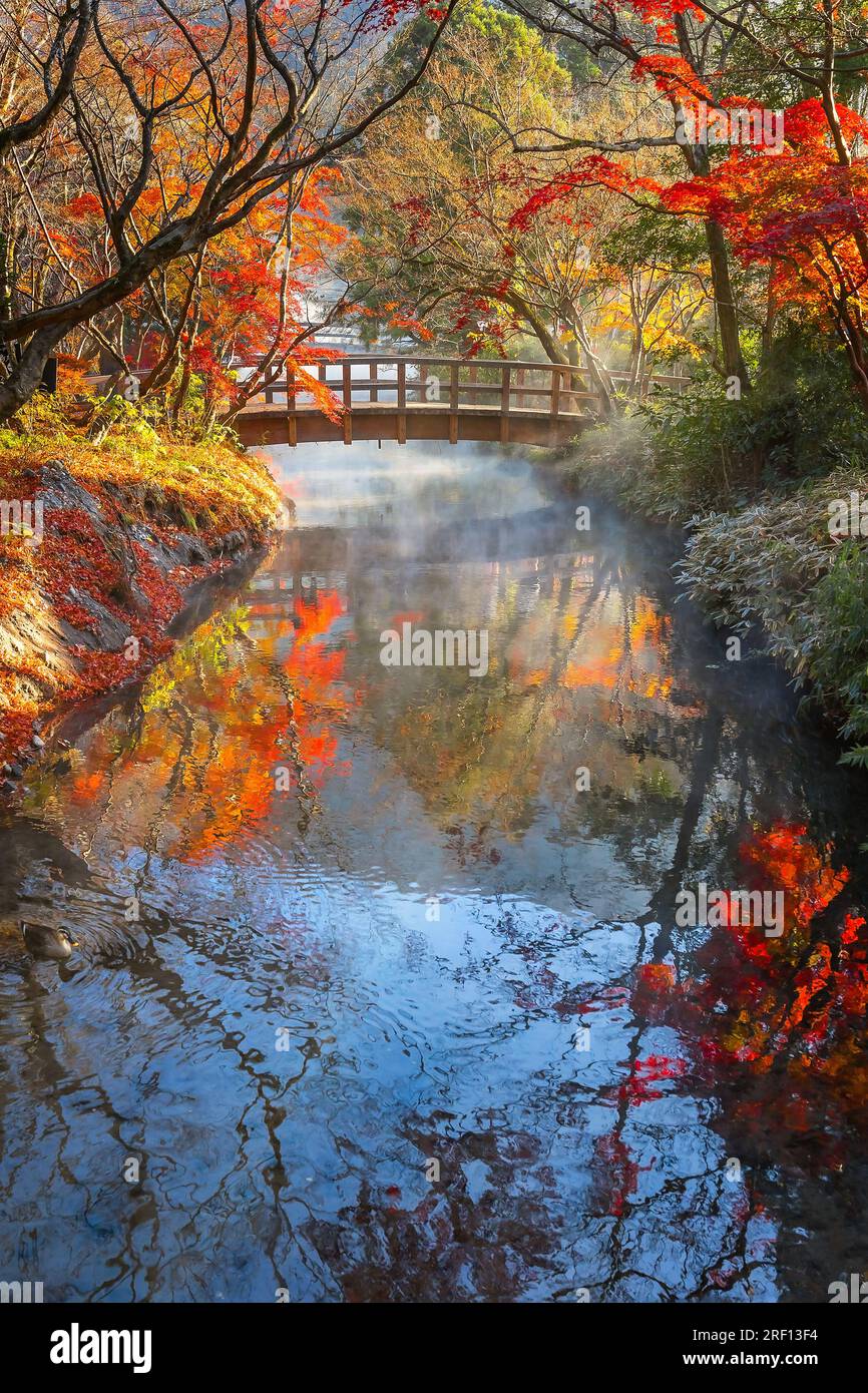 Autumn Scenery in a Park in the Famous Yufuin Resort Town Stock Photo ...