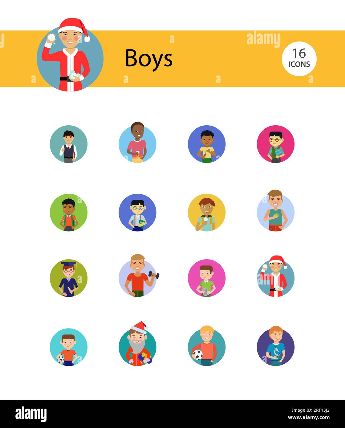 Boys Icons Set Stock Vector Image & Art - Alamy