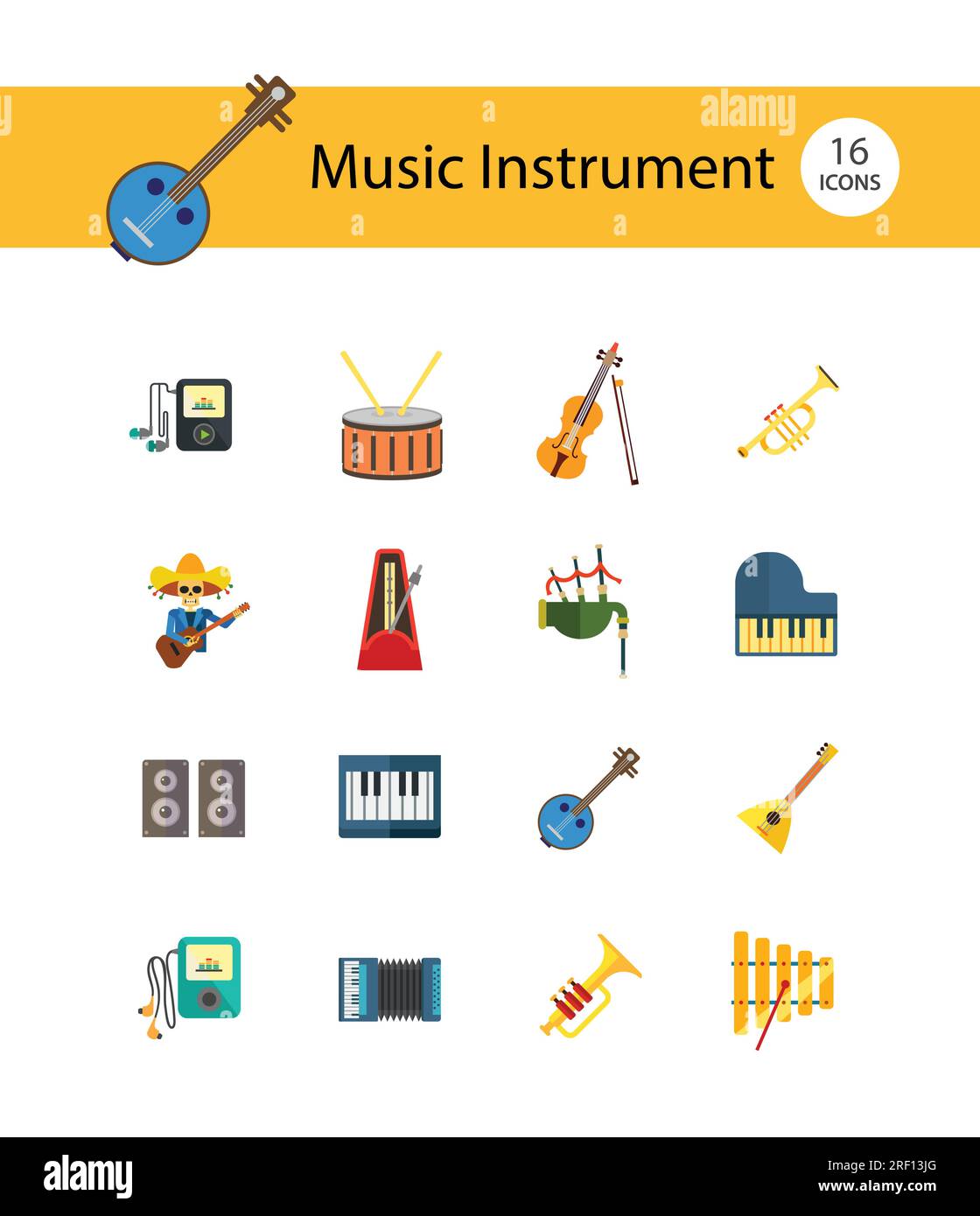 Music Instrument Icon Set Stock Vector Image & Art - Alamy