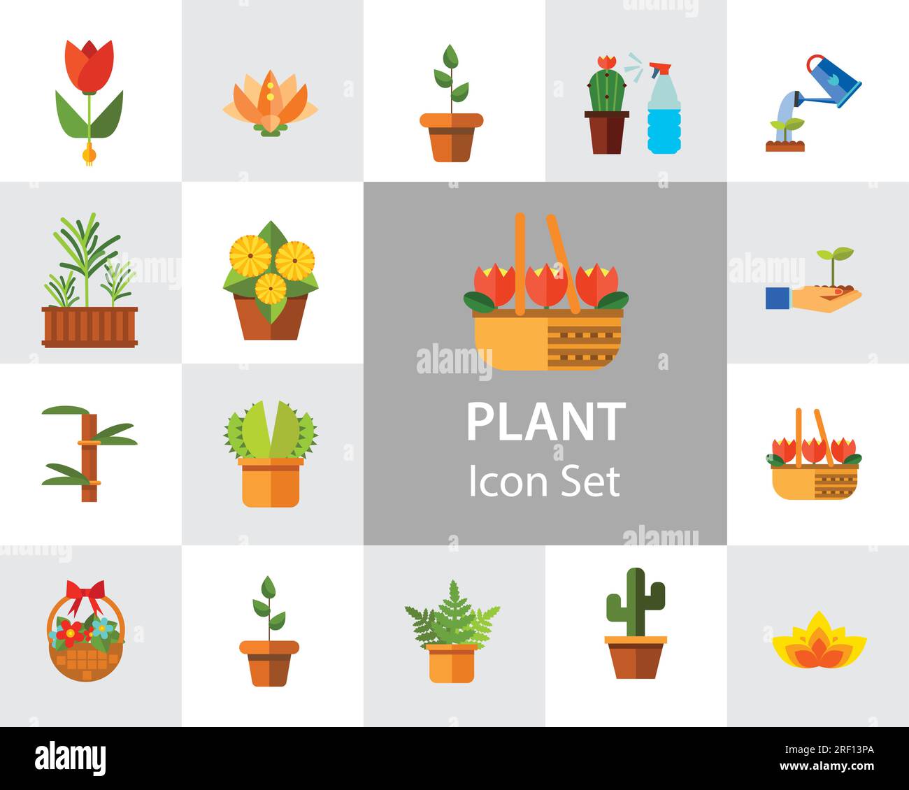 Plant Icon Set Stock Vector Image & Art - Alamy