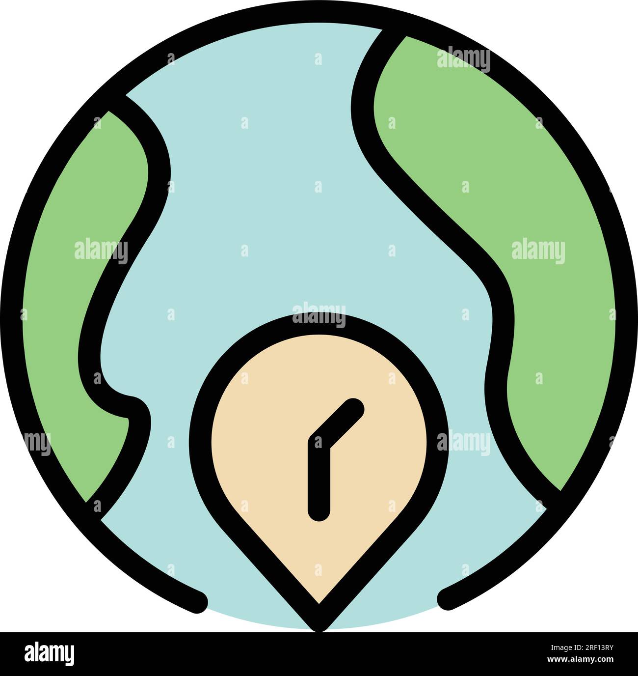 Airport time zone icon outline vector. Clock map. Local time color flat Stock Vector Image & Art ...