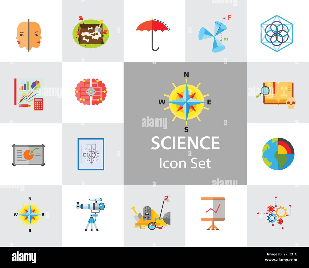 Science Type Icon Set Stock Vector Image & Art - Alamy