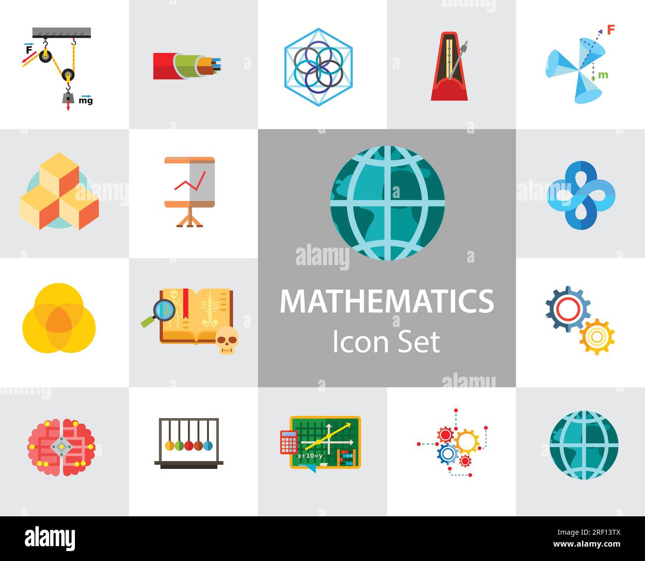 Mathematics Icon Set Stock Vector Image & Art - Alamy