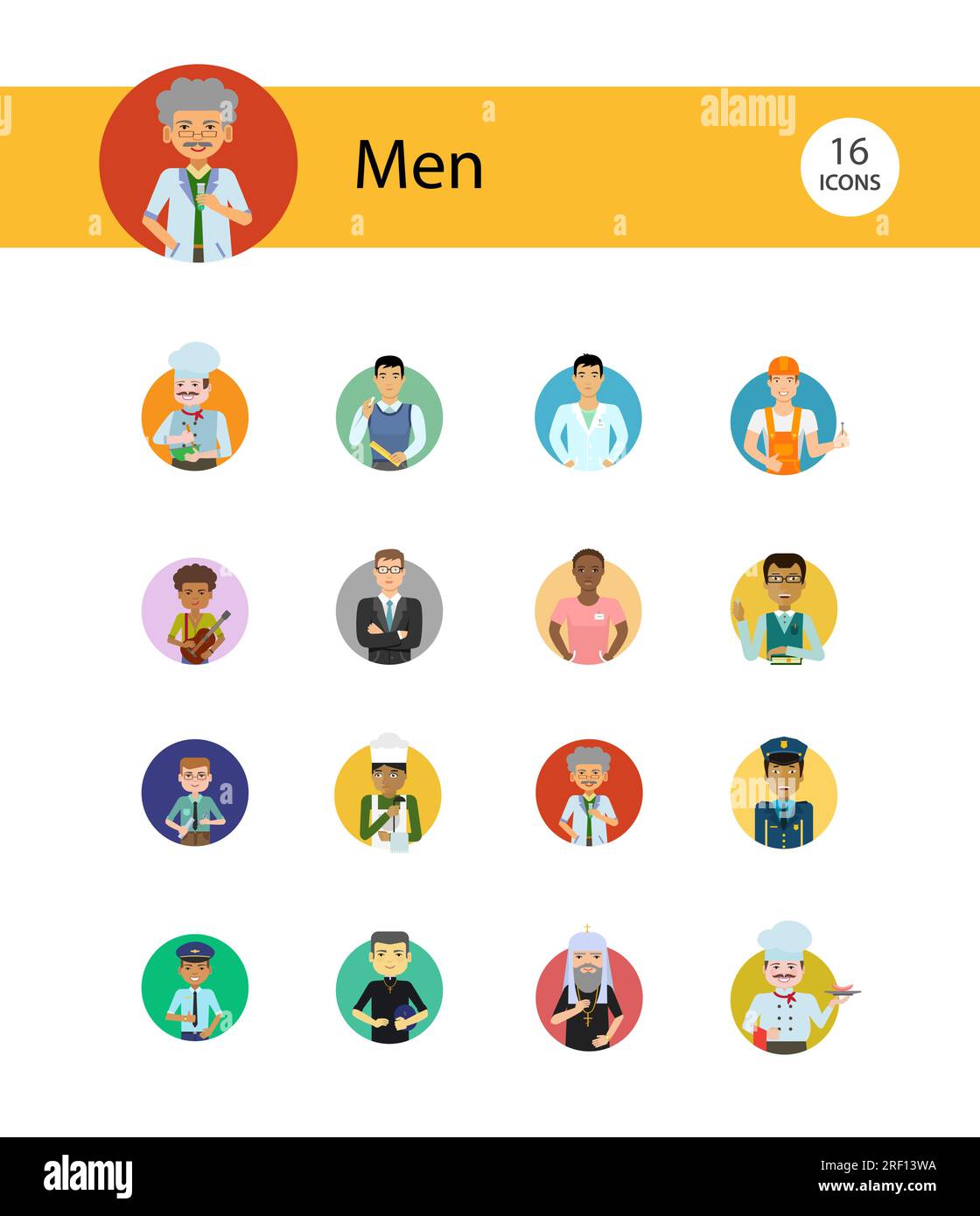 Middle aged group of men Stock Vector Images - Alamy