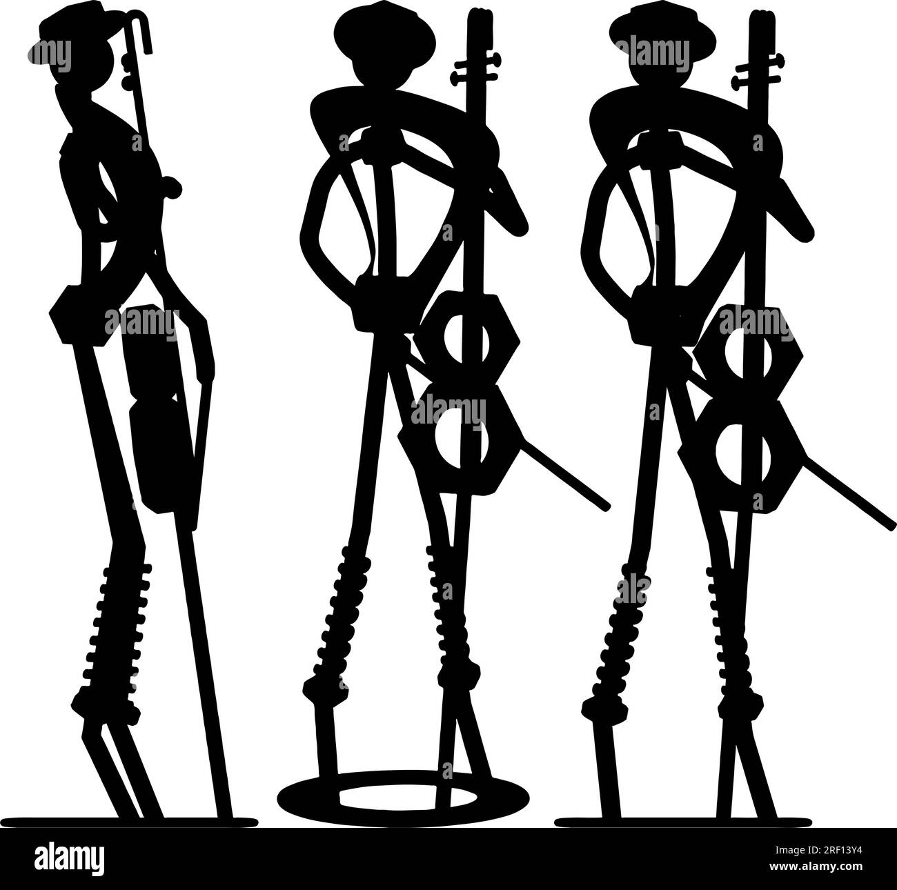 Man With Contrabass Statue Vector. Isolated On White Background. A ...