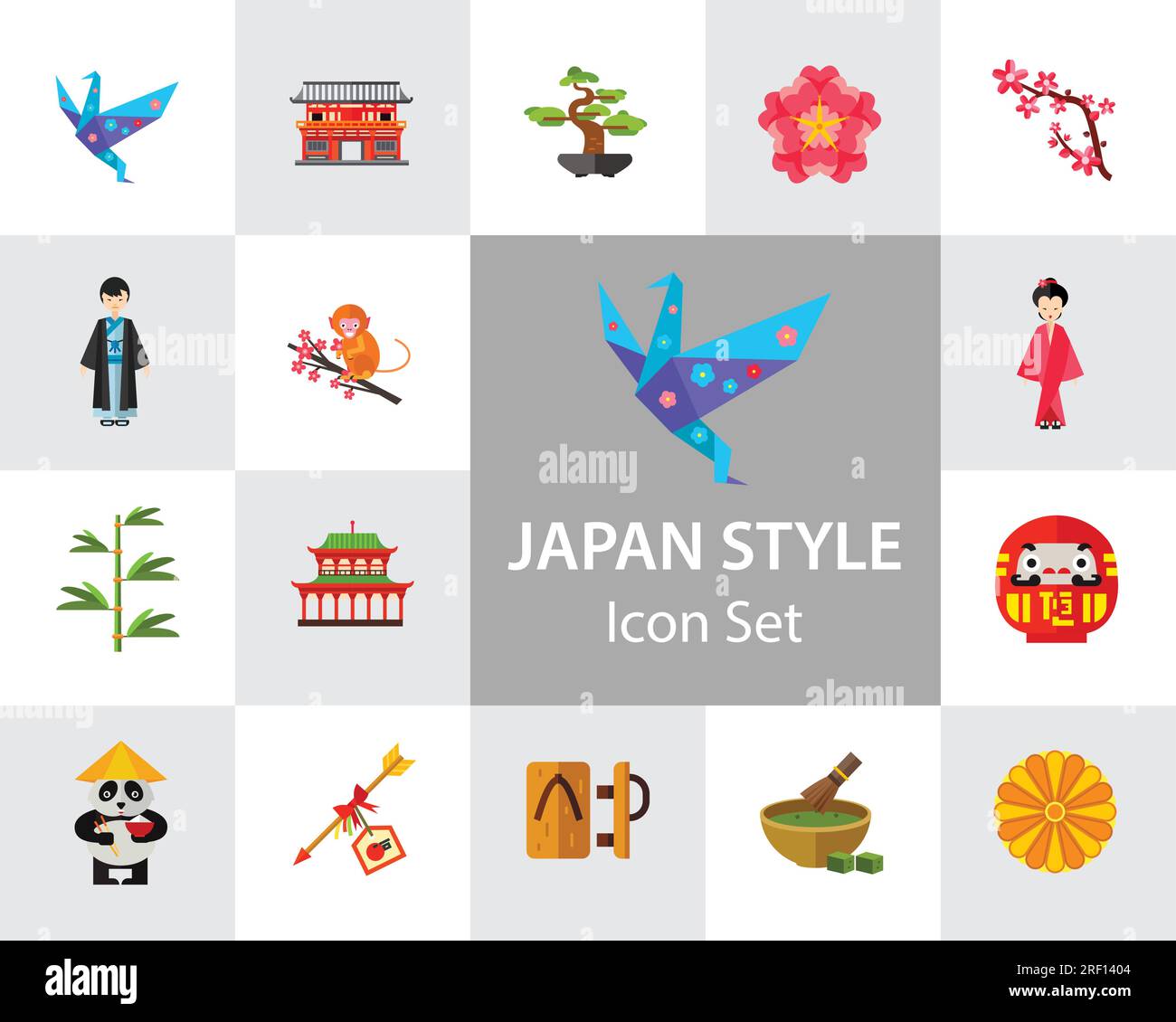 Japan Style Icon Set Stock Vector Image & Art - Alamy
