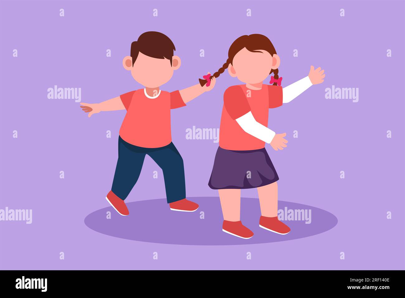 Cartoon flat style drawing of bullying children. Angry little boy ... Cartoon flat style drawing of bullying children. Angry little boy ...