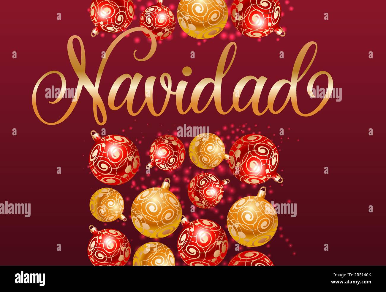 Navidad lettering with baubles pattern Stock Vector Image & Art - Alamy