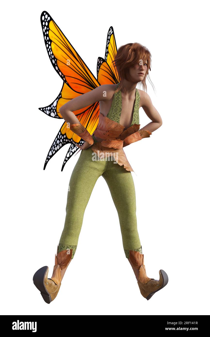 Beautiful Pixie isolated on white, 3d render Stock Photo - Alamy