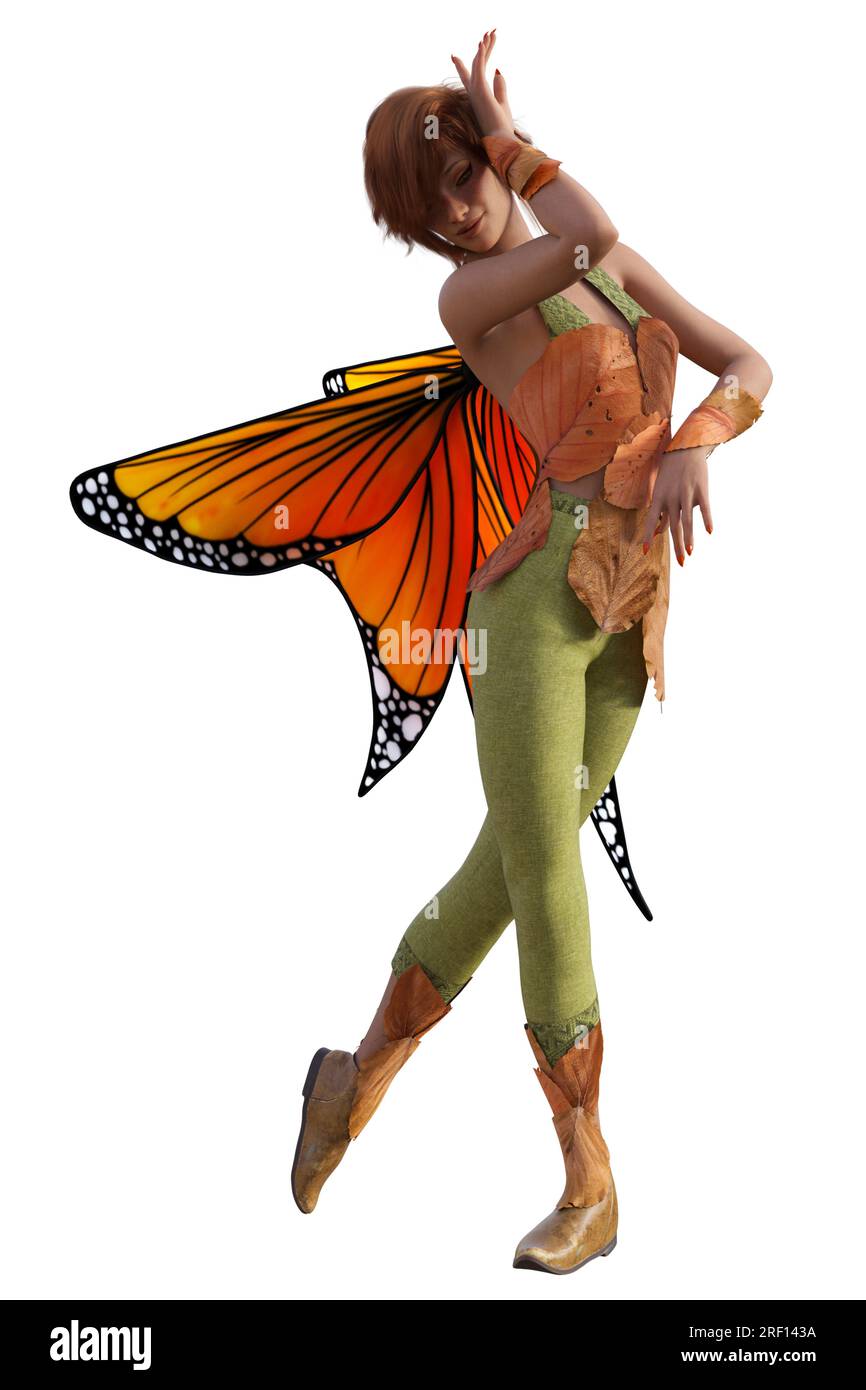 Beautiful Pixie isolated on white, 3d render Stock Photo - Alamy