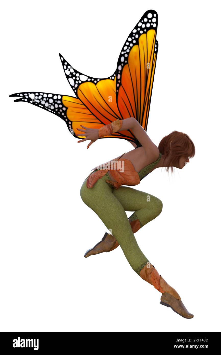 Beautiful Pixie isolated on white, 3d render Stock Photo - Alamy