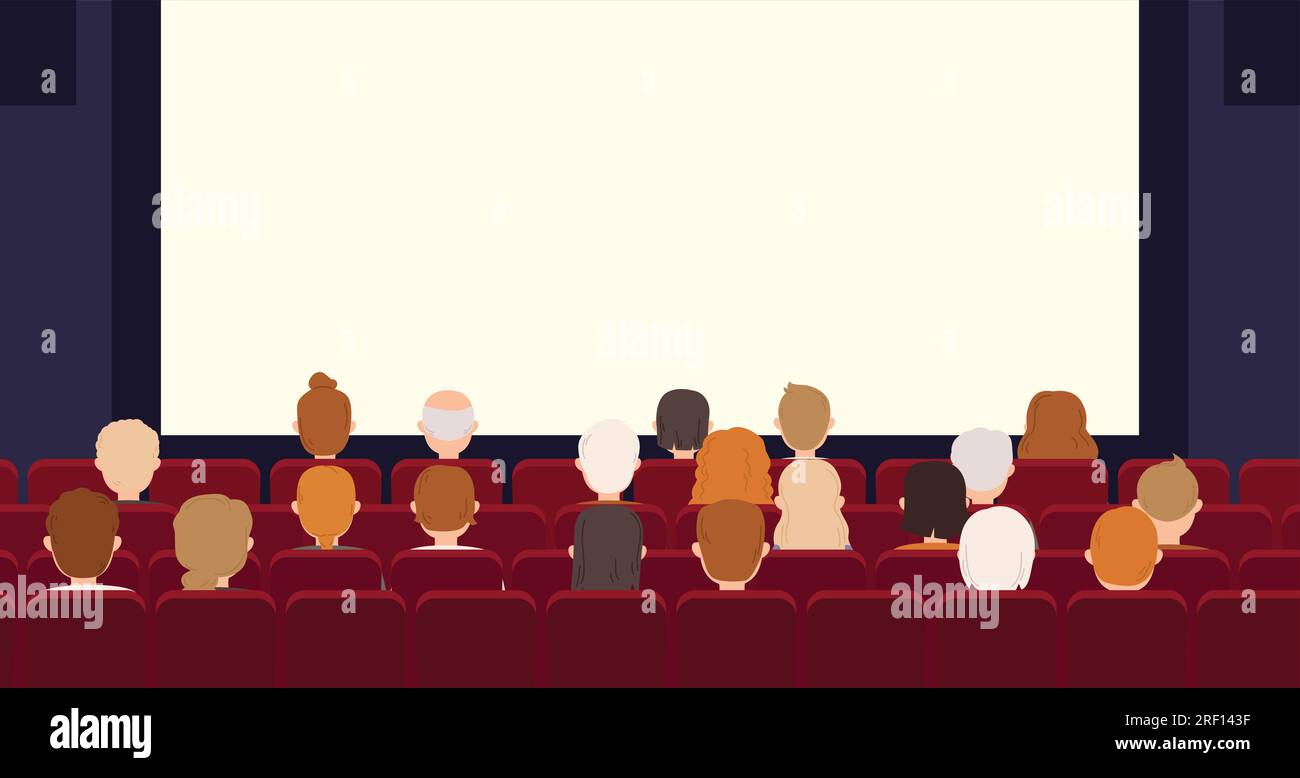 Movie Theater Screen With People Cartoon