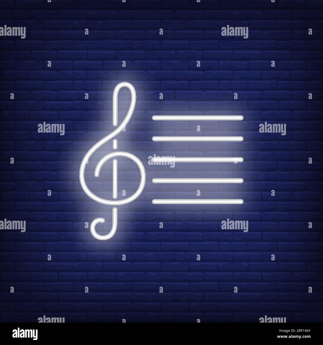 Musical notation with treble clef neon sign Stock Vector Image & Art ...