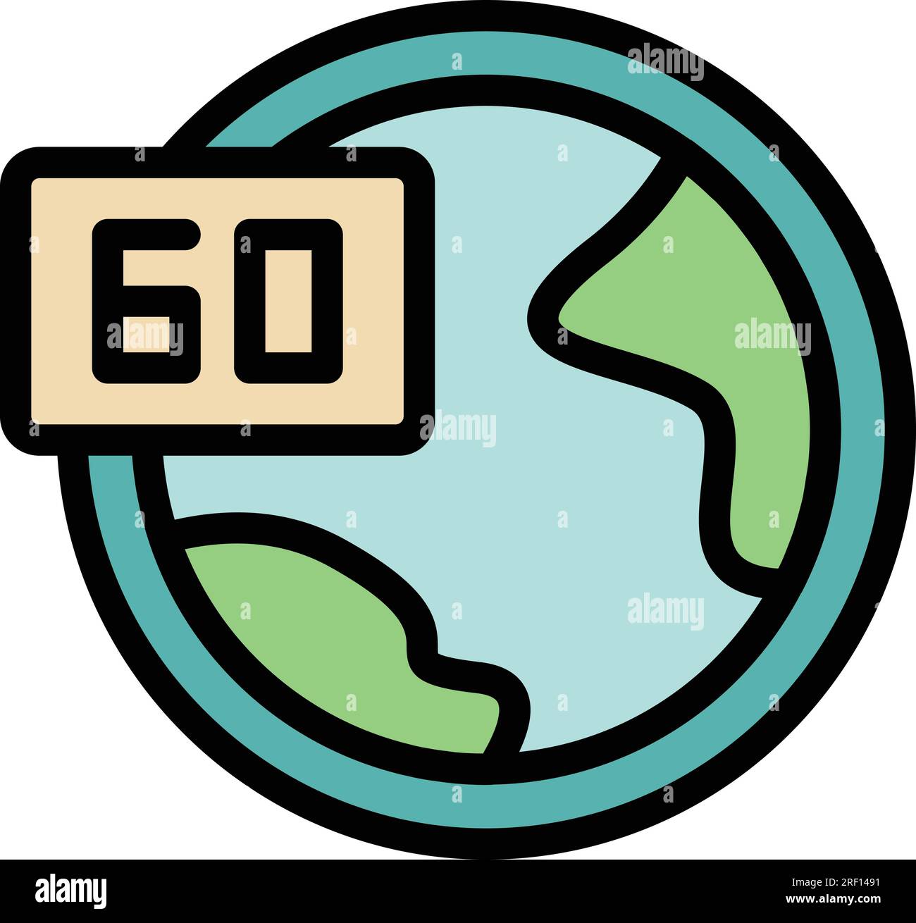 Africa Timezone Icon Outline Vector World Clock Local Time Color Flat