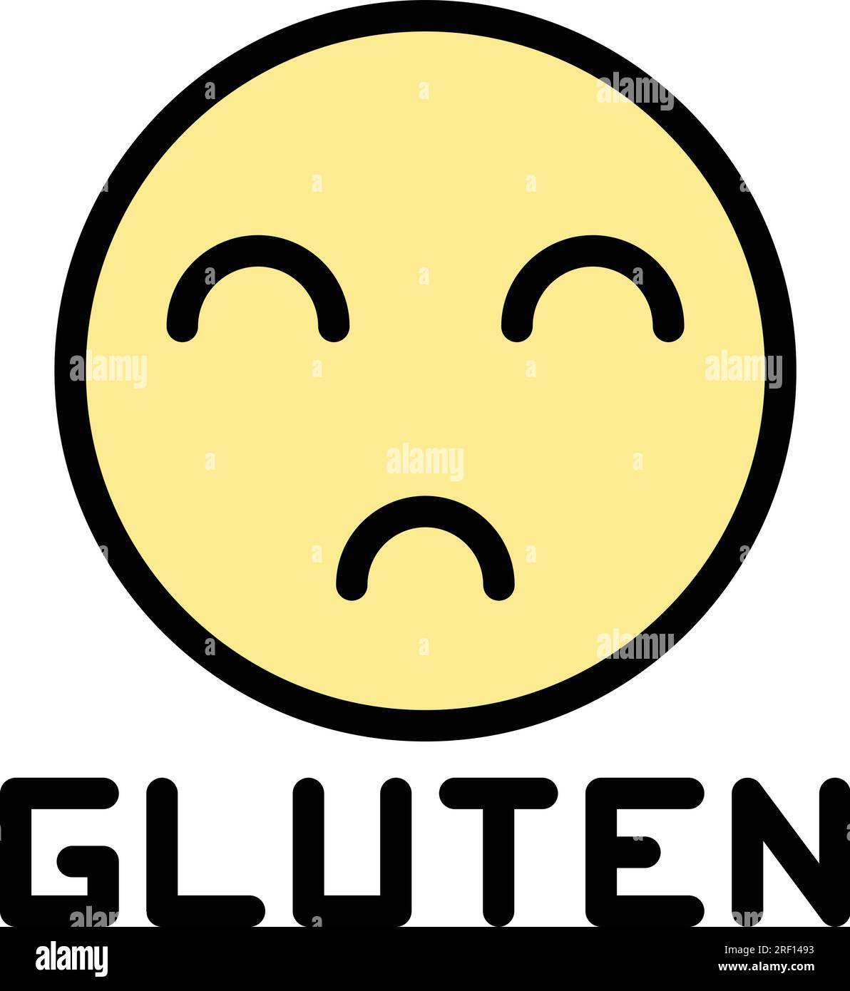 Gluten intolerance emoji icon outline vector. Free food. Milk lactose ...